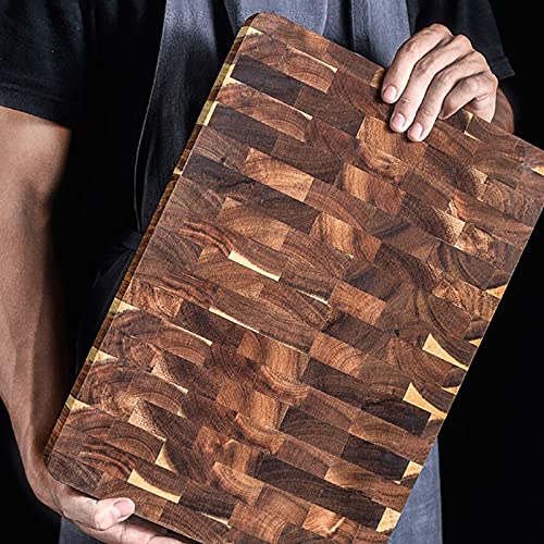 GULRUH Wood Cutting Boards for Kitchen, Wooden Cutting Board, Cutting Board for Kitchen - Extra Large, Thick Butcher Block with Juice Groove, Handles,Two Sizes (Size : Small)