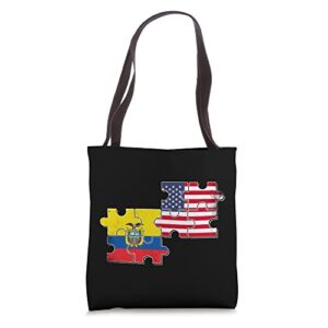 ecuador usa flag american ecuadorian tote bag