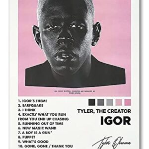 American Rapper Tyler Poster Decorative The Creator Album Cover Signed Limited Posters Wall Art Decor Print Picture Paintings for Living Room Bedroom Decoration Poster (6,12x18in Unframe)