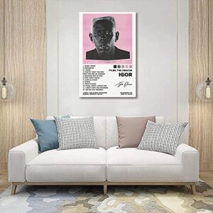 American Rapper Tyler Poster Decorative The Creator Album Cover Signed Limited Posters Wall Art Decor Print Picture Paintings for Living Room Bedroom Decoration Poster (6,12x18in Unframe)