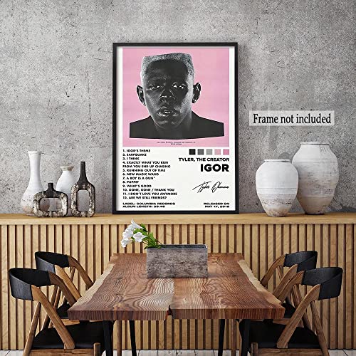 American Rapper Tyler Poster Decorative The Creator Album Cover Signed Limited Posters Wall Art Decor Print Picture Paintings for Living Room Bedroom Decoration Poster (6,12x18in Unframe)