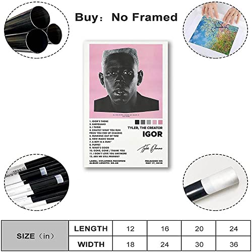 American Rapper Tyler Poster Decorative The Creator Album Cover Signed Limited Posters Wall Art Decor Print Picture Paintings for Living Room Bedroom Decoration Poster (6,12x18in Unframe)