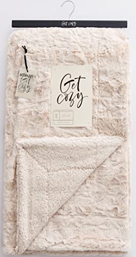 Artisan 34 Extra Warm and Cozy Faux Fur Throw Blanket- Bed & Couch Fuzzy and Fluffy Super Soft Reversible Taupe Throw Blanket for Home Décor- Double Sided, Ultra Soft Throw Blanket- 50 x 60 Taupe