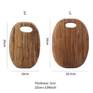 GULRUH Wood Cutting Boards for Kitchen, Solid Wood Cutting Board Pizza Cheese Charcuterie Steak Bread Meats Serving Board for Kitchen Chopping Boards (Color : Large)