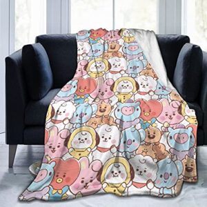 losvorf bt cartoon blanket 21 throw 50″x60″ j-hope jimin blankets sofa army blankets christmas blanket gift flannel blankets quilt blankets for living room bedroom