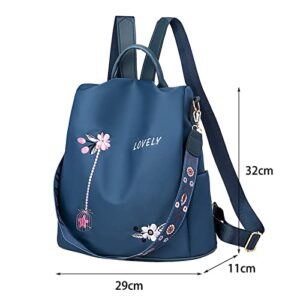 PMUYBHF School Bags For Girls Women's New Simple Fashion One Shoulder Crossbody Dual Use Flower Print Embroidery Backpack Tote Bag Women