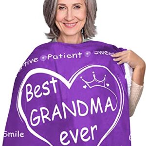 Grandma Gift Blanket with Loving and Caring Words, Best Grandma Gifts, Super Soft and Cozy Throw for Grandmother, Grandma Birthday Gifts, for Grandma, Mimi, Gigi from Grandchildren