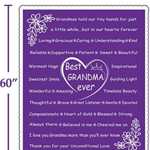 Grandma Gift Blanket with Loving and Caring Words, Best Grandma Gifts, Super Soft and Cozy Throw for Grandmother, Grandma Birthday Gifts, for Grandma, Mimi, Gigi from Grandchildren