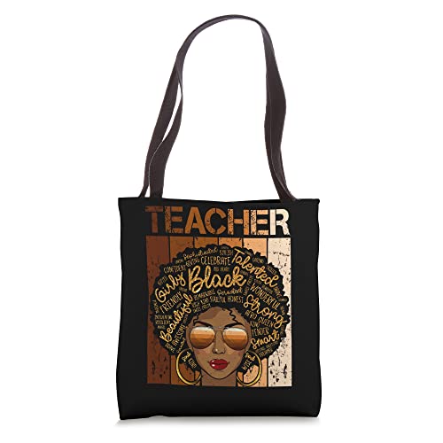 Black Smart Teacher Afro Love Melanin African Juneteenth Tote Bag