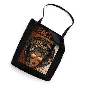 Black Smart Teacher Afro Love Melanin African Juneteenth Tote Bag