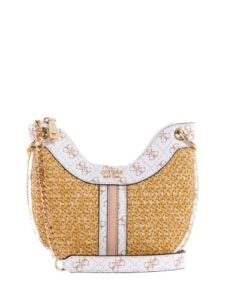 guess us kasinta raffia mini hobo bag