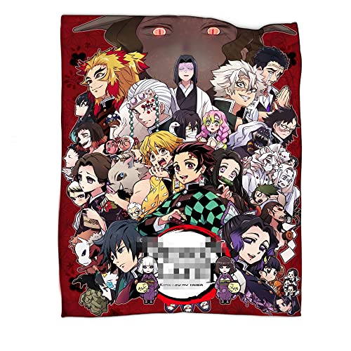 DRINCE Anime Blanket Cartoon Flannel Throw Blankets for Sofa All Season Super Cozy Plush Blanket for Kids Adults Gift 50''X40''