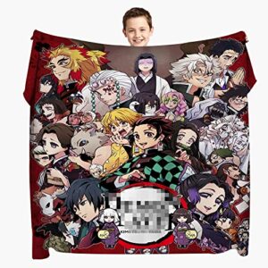 DRINCE Anime Blanket Cartoon Flannel Throw Blankets for Sofa All Season Super Cozy Plush Blanket for Kids Adults Gift 50''X40''