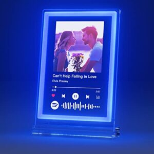 witfox custom spotify plaque – personalized gifts for women men, personalized wedding gifts for the couple, custom photo gifts for boyfriend girlfriend music plaque custom neon signs light