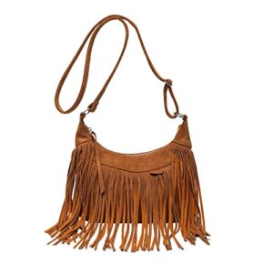 lanpet women’s tassel faux suede leather hobo cross body chain shoulder bag satchel