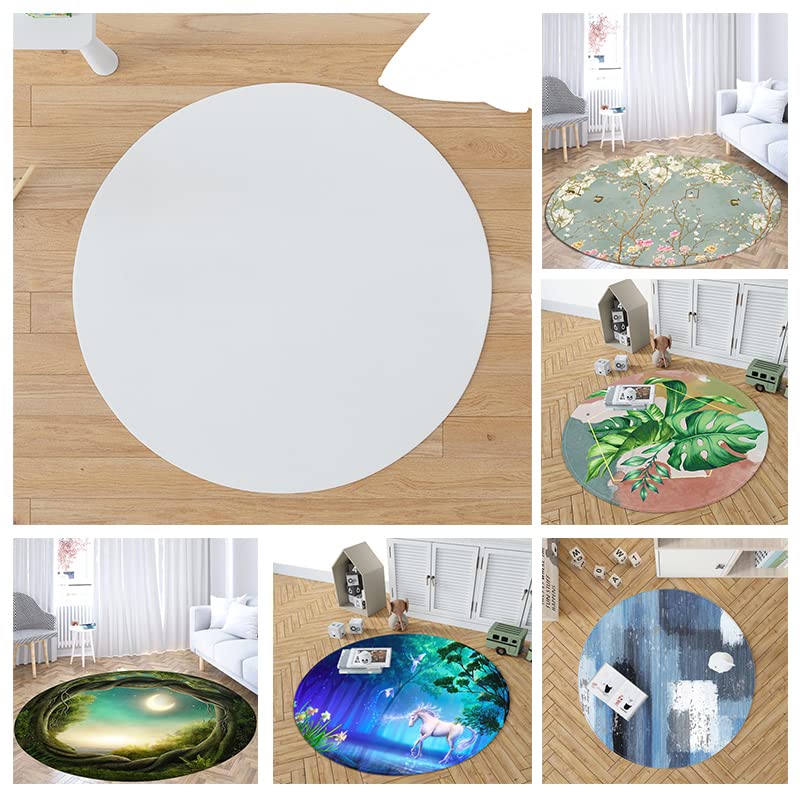 Round Area Rug Black Moon Phase Flower Doormat Non-Slip Floor Mat Decoration Comfy Carpet for Home Bedroom Living Room Carpet 80 * 80cm/31 * 31inch