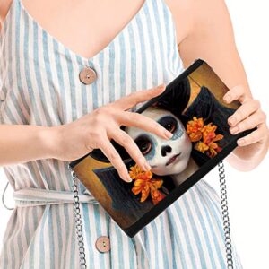 Dia de Los Muertos Fun Women's Wallet Clutch - Mexican Clutch for Women - Sugar Skull Women's Wallet Clutch