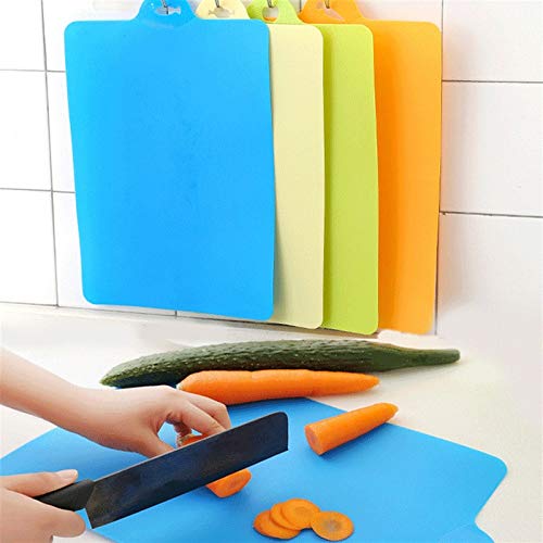 GULRUH Wood Cutting Boards for Kitchen, 39*25cm Flexible PP Plastic Non-slip Hanging Hole Cutting Board Food Slicing Cutting Board Kitchen Cooking Tool Cheese Board Durable And Non-greasy Kitchen Tool