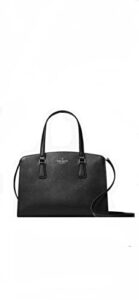 kate spade perry medium leather satchel (black)