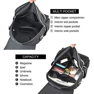 LCFUN Women Backpack Purse Anti-theft Rucksack Lightweight Shoulder Bag Waterproof Oxford cloth Bookbag Black