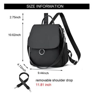 LCFUN Women Backpack Purse Anti-theft Rucksack Lightweight Shoulder Bag Waterproof Oxford cloth Bookbag Black