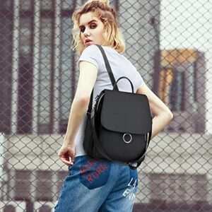 LCFUN Women Backpack Purse Anti-theft Rucksack Lightweight Shoulder Bag Waterproof Oxford cloth Bookbag Black