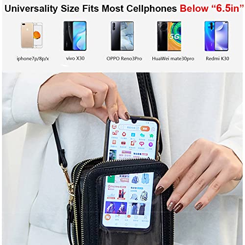 Small Crossbody Cell Phone Purse for Women, Touch Screen Phone Bag Mini Shoulder Handbag Wallet with Credit Card Slots