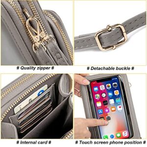 Small Crossbody Cell Phone Purse for Women, Touch Screen Phone Bag Mini Shoulder Handbag Wallet with Credit Card Slots