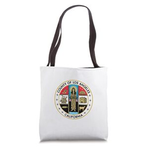 national seal of los angeles county, california, usa tote bag