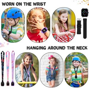 cjc 4G Smart Watch for Kids with SIM Card , Kids Phone Smartwatch GPS Position , Call Voice & Video Chat, SOS, WiFi, Music，Watch with Lanyard for Children Ages 3-12 Ship from US (Black)