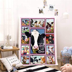 Cow Print Blanket Cow Decor Bedding Throw Blanket for Girl Women Christmas Valentine's Birthday Gifts Soft Cute Farm Animal Cow Blanket