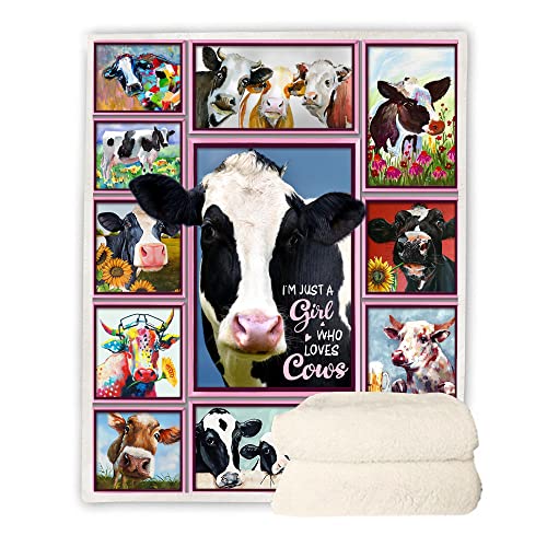 Cow Print Blanket Cow Decor Bedding Throw Blanket for Girl Women Christmas Valentine's Birthday Gifts Soft Cute Farm Animal Cow Blanket