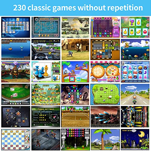 Handheld Game for Kids Built-in 230 HD Classic Retro Video Games USB Rechargeable 3.0 Inch Childrens Travel Electronics Toys Portable Gaming Player System Gift for Boys Girls Ages 4-8-12