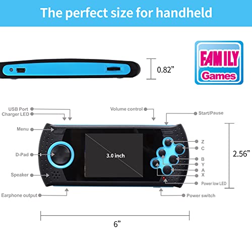 Handheld Game for Kids Built-in 230 HD Classic Retro Video Games USB Rechargeable 3.0 Inch Childrens Travel Electronics Toys Portable Gaming Player System Gift for Boys Girls Ages 4-8-12