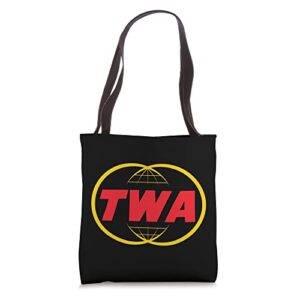 twa airlines retro vintage flight tote bag