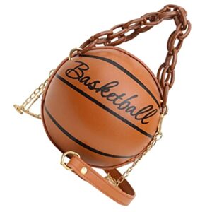 abaodam pouch basketball shaped handbag women round crossbody bag pu basketball purse shoulder bag mini tote bag messenger bag football purse