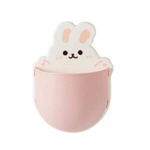 smalibal storage organizer box with drainage hole, cute bear rabbit shape self adhesive storage case, wall mounted storage shelf, organizer rack, shelf for bathroom, pantry, kitchen, laundry, utility