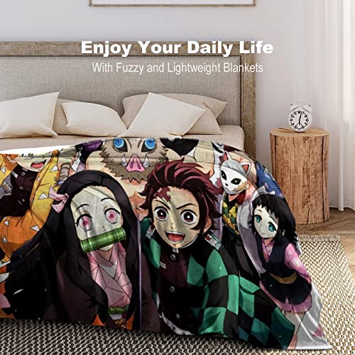 Anime Blanket Ultra Soft Flannel Throw Blanket Gifts for Kids Adults All Season 50"x40"