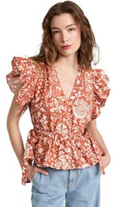 ulla johnson women’s iyla top, orange blossom, 6