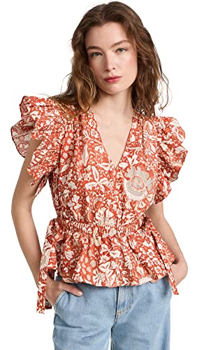 Ulla Johnson Women's Iyla Top, Orange Blossom, 6