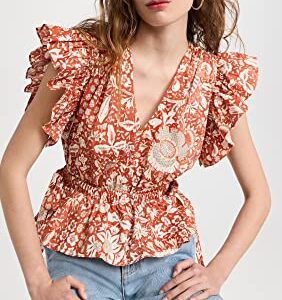 Ulla Johnson Women's Iyla Top, Orange Blossom, 6