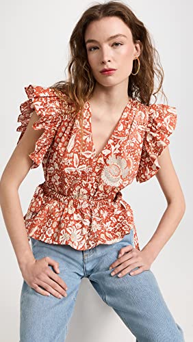 Ulla Johnson Women's Iyla Top, Orange Blossom, 6