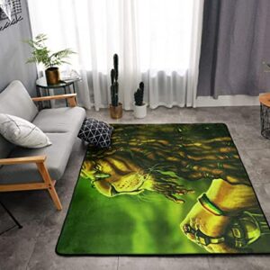 memory foam kitchen rug throw rugs runner – ultra soft big size rasta lion with sun glasses dreadlocks jamaica art girls play rug carpet with anti-slip backing for kitchen playroom