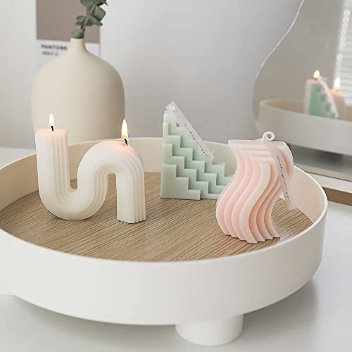 3PcsTwist Candle Aesthetic Candles Soy Wax Geometric Shaped candlesU Shaped, S Shaped and triangleCandle ,Art Decorative Candles for Wedding Birthday Decorative Gift