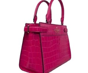 Kate Spade New York Small Staci Satchel Crossbody Shoulder Handled Bag (Pink Croc Embossed)