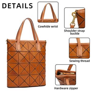 BRIRT Genuine Leather Women Tote Handbags Satchel Hobo Bag Womens Crossbody Bags (Brown)…