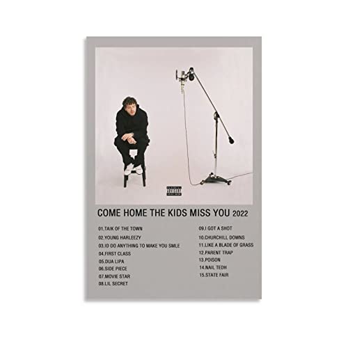 DABB Music Posters for Room Aesthetic 90s Jack Harlow Come Home The Kids Miss You Canvas Art Painting Decor Wall Posters Bedroom Gym Decorative Gift 12x18inch(30x45cm)