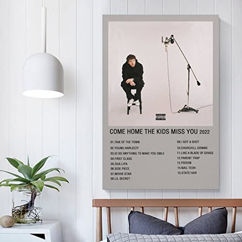 DABB Music Posters for Room Aesthetic 90s Jack Harlow Come Home The Kids Miss You Canvas Art Painting Decor Wall Posters Bedroom Gym Decorative Gift 12x18inch(30x45cm)