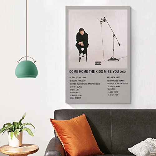 DABB Music Posters for Room Aesthetic 90s Jack Harlow Come Home The Kids Miss You Canvas Art Painting Decor Wall Posters Bedroom Gym Decorative Gift 12x18inch(30x45cm)