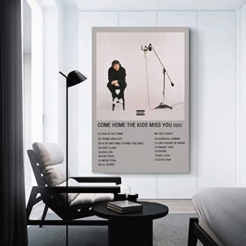 DABB Music Posters for Room Aesthetic 90s Jack Harlow Come Home The Kids Miss You Canvas Art Painting Decor Wall Posters Bedroom Gym Decorative Gift 12x18inch(30x45cm)